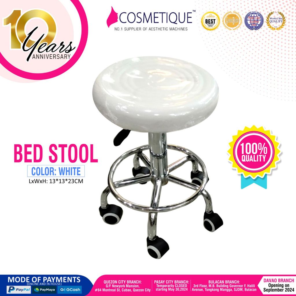 Hydraulic Stool Chair for Salon Facial Stool Spa Equipment White Stool ...