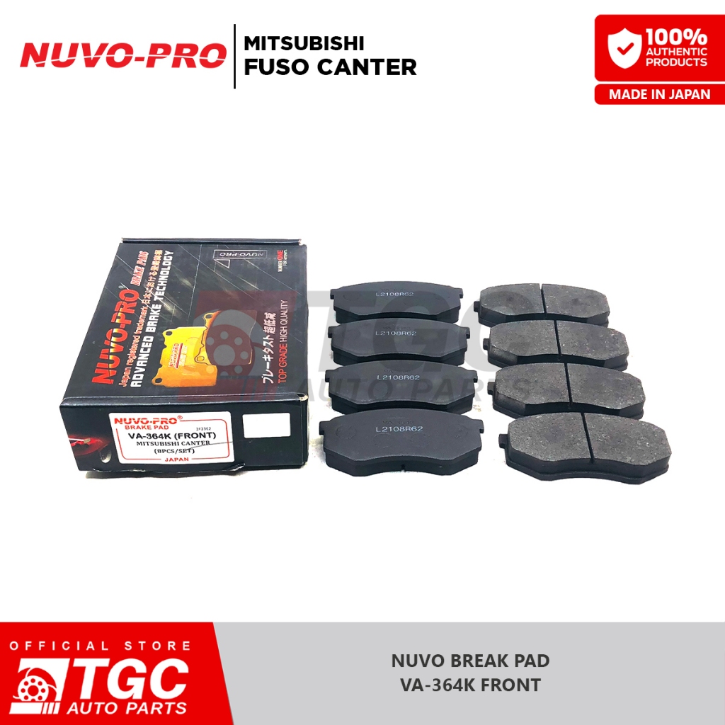 Nuvo-Pro Brake Pad VA-364K (Front), Mitsubishi Fuso Canter (8pcs/Set ...