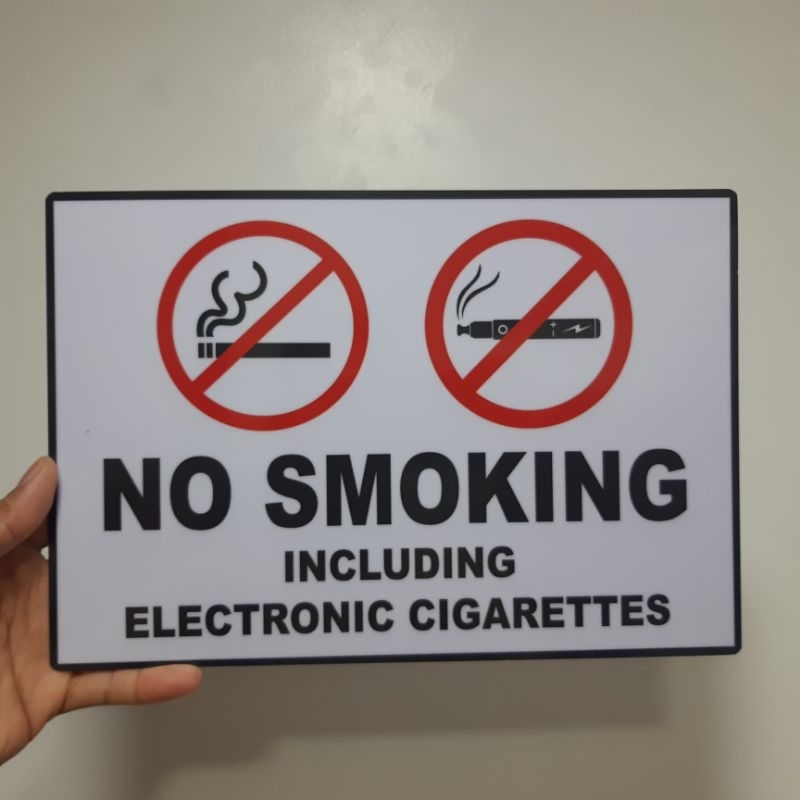 SIGN NO SMOKING AND VEYPING PVC TYPE OR PLASTIC LAMINATED WATERPROOF ...