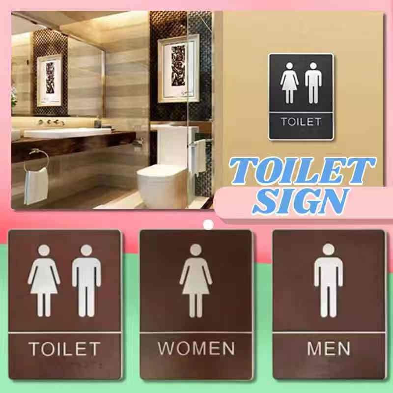 Toilet Wall Decals Stickers Washroom Toilet Bathroom Sign Toilet Door ...