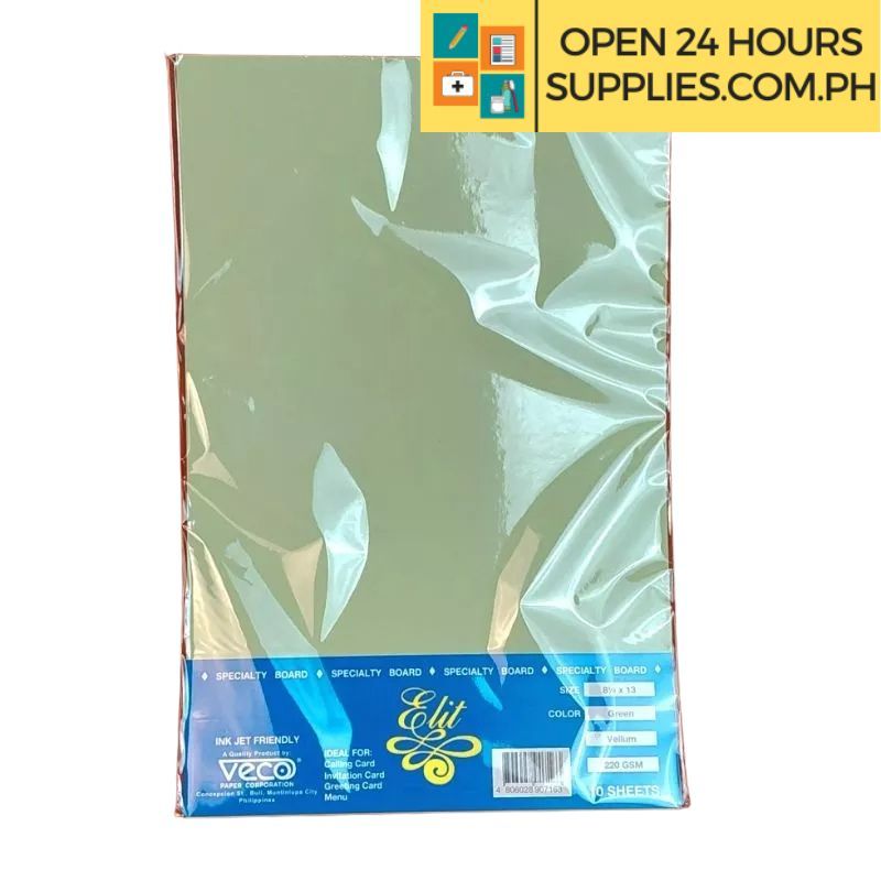 Specialty Board (Elit) Vellum Board Long 220gsm 10s Green | Shopee ...