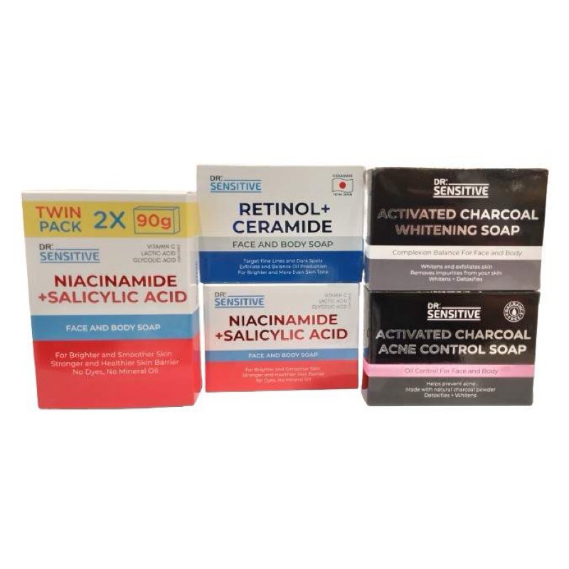 Dr. Sensitive Niacinamide + Salicylic Acid Face and Body Bar Soap 120g ...