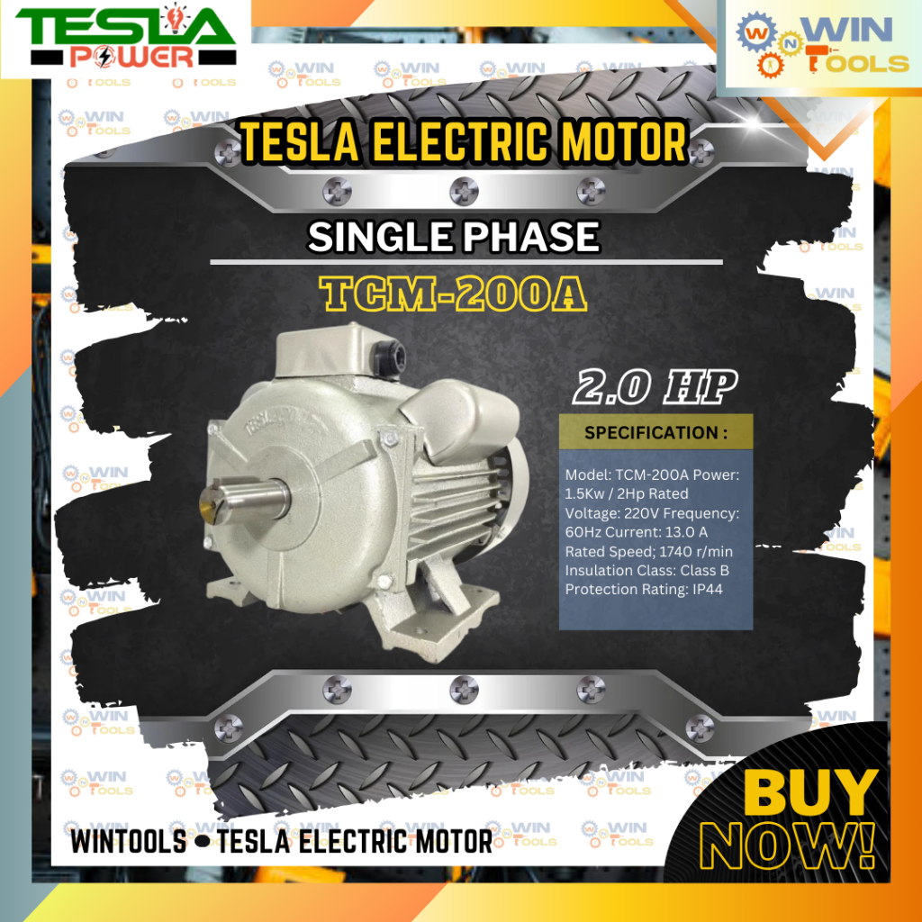 TESLA ELECTRIC MOTOR SINGLE PHASE COPPER [1HP, 1.5HP, 2HP, 3HP, 5HP ...