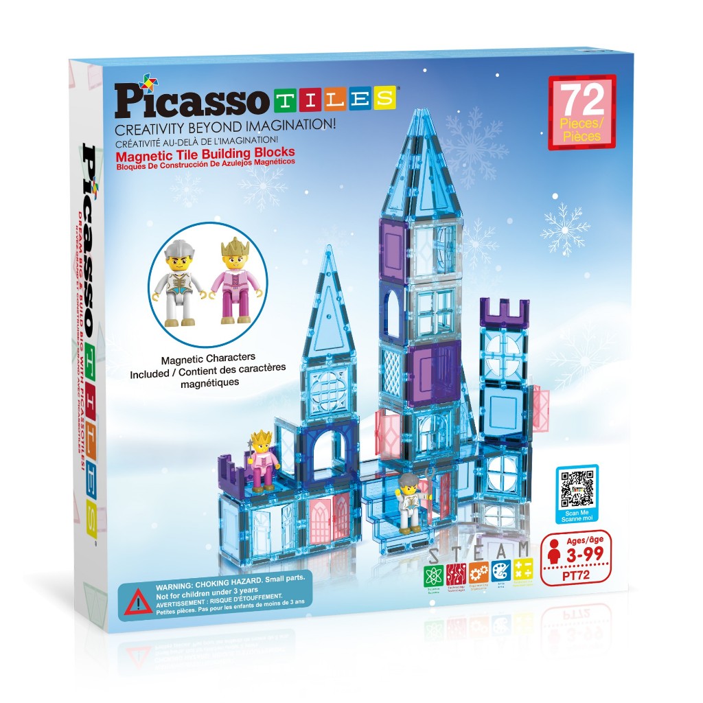 Picasso Tiles 72pcs Magnetic Tiles Building Blocks STEM Learning Kit ...