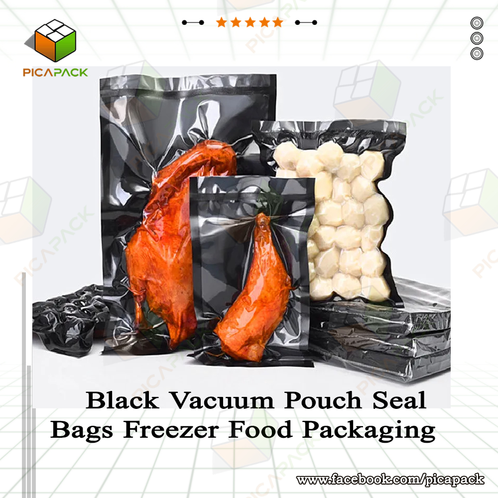 100pcs Black Nylon Vacuum Pouch Seal Bags Freezer Food Packaging ...