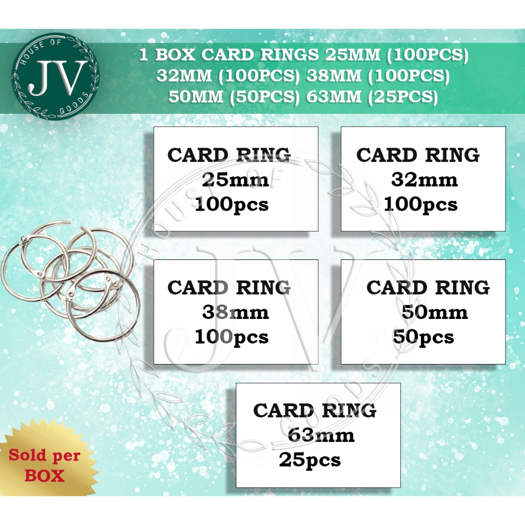 1box Card Rings 25mm (100pcs) 32mm (100pcs) 38mm (100pcs) 50mm (50pcs ...