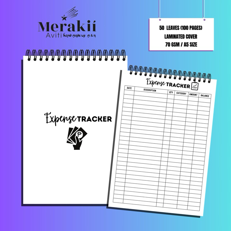 EXPENSE TRACKER NOTEBOOK | A5 | 50 LEAVES (100pages) | Shopee Philippines