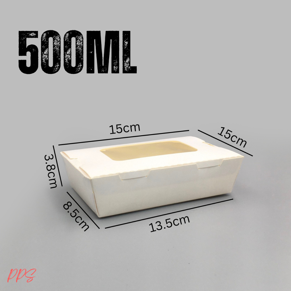 20pcs 50pcs Disposable Paper Meal Box Kraft Takeout Box Window Type