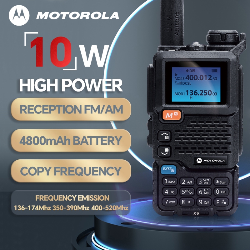 Motorola two way radio X6 Walkie talkie long range 10KM High-Power 10W ...