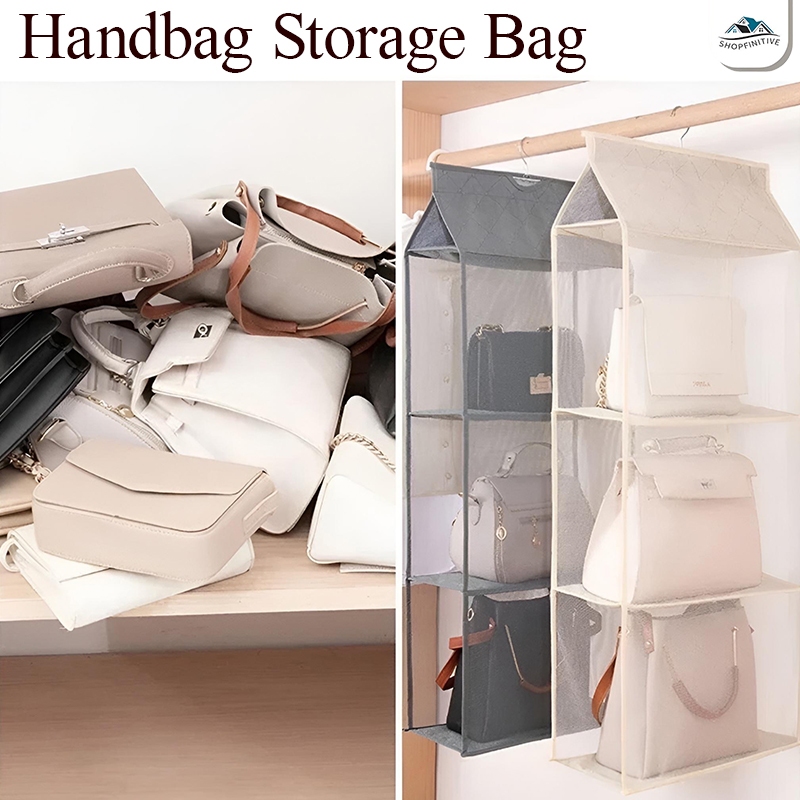 3/4 Layers Hanging Bag Handbag Storage Bag Tote Organizer Pouch Rack ...