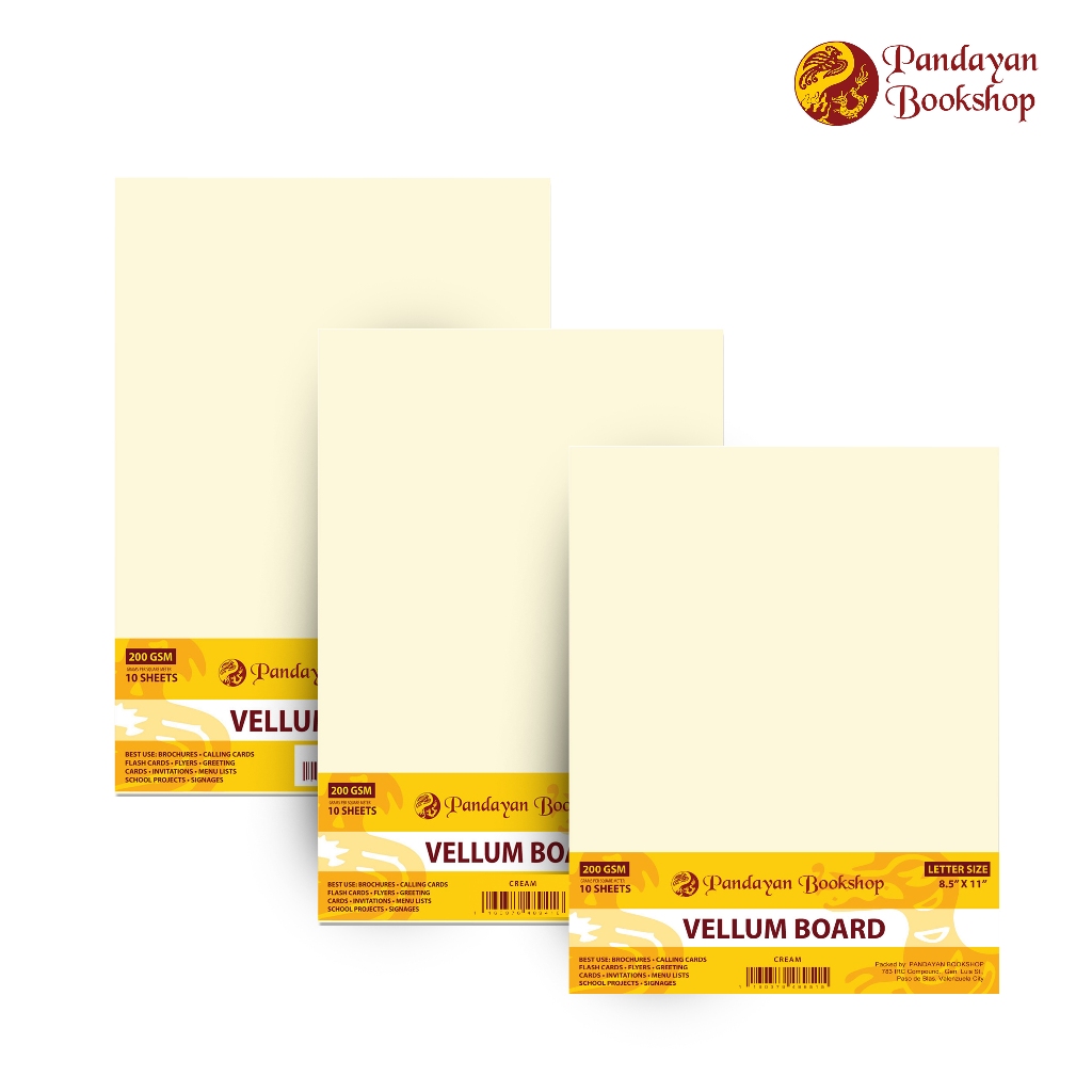 Pandayan Vellum Board Cream 200GSM 10s | Shopee Philippines