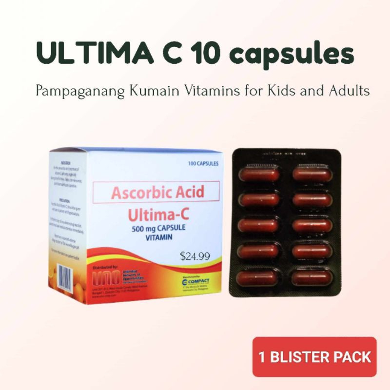 ULTIMA C VITAMINS C 10s SODIUM ASCORBATE for KIDS AND ADULTS | Shopee ...