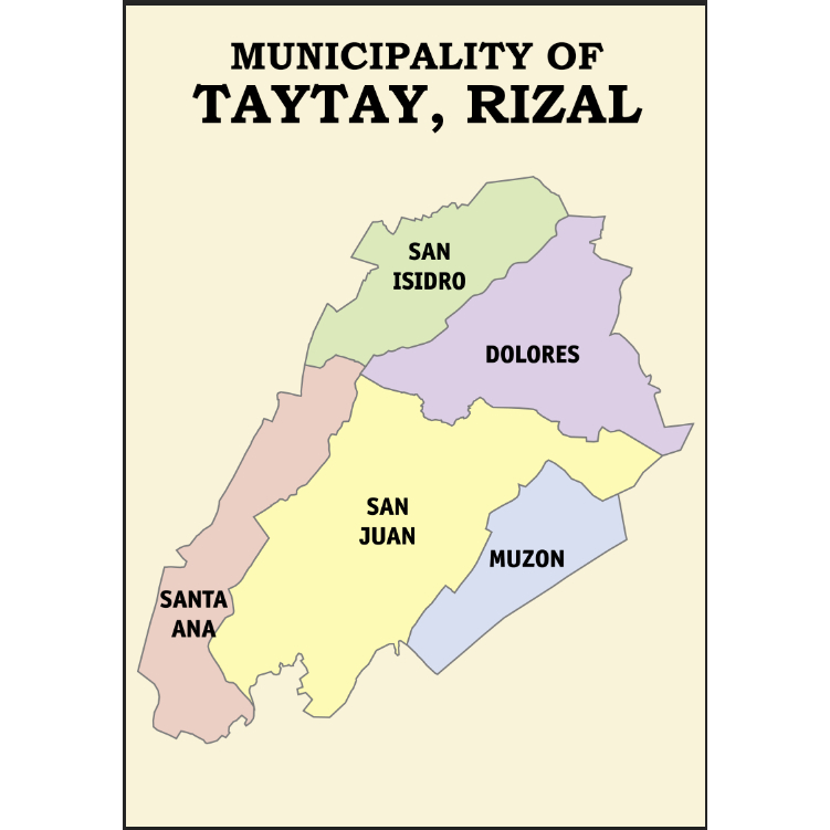 Taytay, Rizal Map Waterproof A4 Laminated Chart | Shopee Philippines
