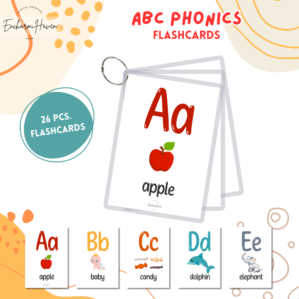 'ABC PHONICS' Fully Laminated Educational Flashcards [26 pcs. Flashcards] | Shopee Philippines