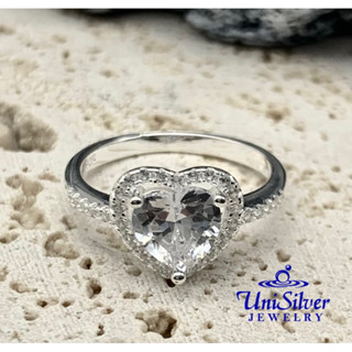 Unisilver 925 Sterling Silver Heart Solitaire Engagement Ring (RS432 ...