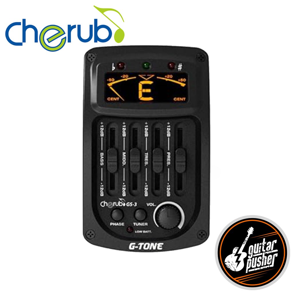 Cherub G-Tone GS-3 Acoustic Guitar Pickup w/ 4-Band EQ, Phaser ...