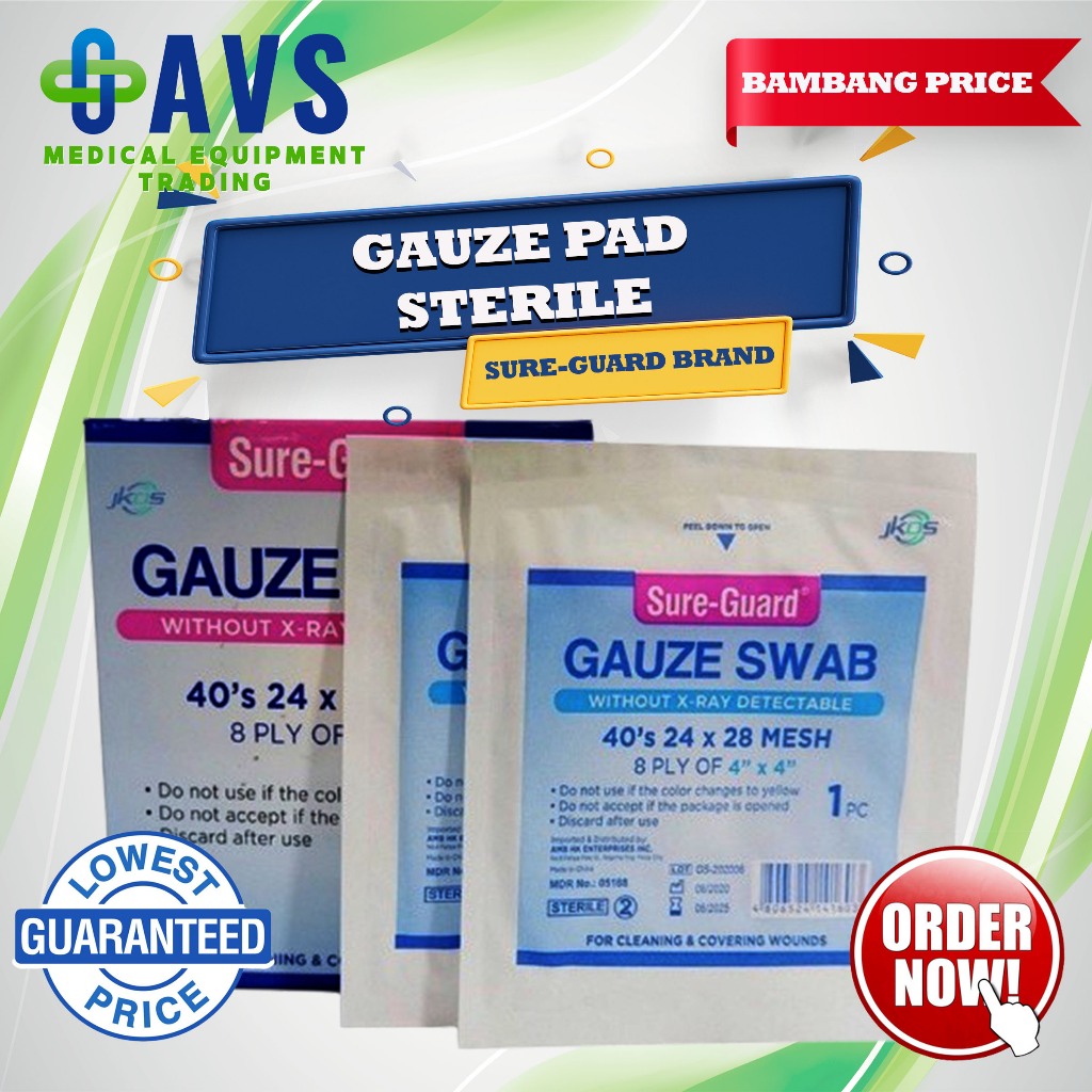 Gauze Pad Sterile 4x4 8ply/ Sureguard , all sizes(100pcs in box ...
