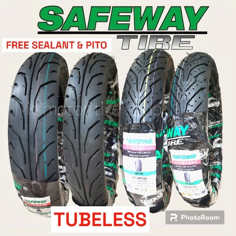 SAFEWAY TIRE TUBELESS SIZE 14 WITH Sealant & Pito | Shopee Philippines