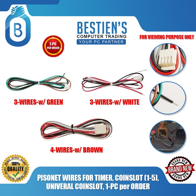 PISONET WIRES FOR TIMER, COINSLOT (1-5), UNIVERAL COINSLOT, 1-PC per ...