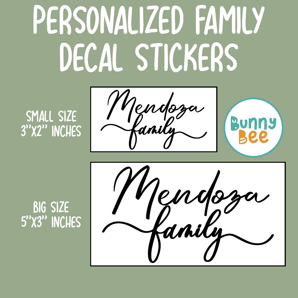 Personalized Family Surname Apilyedo Decal Stickers for home or car use ...