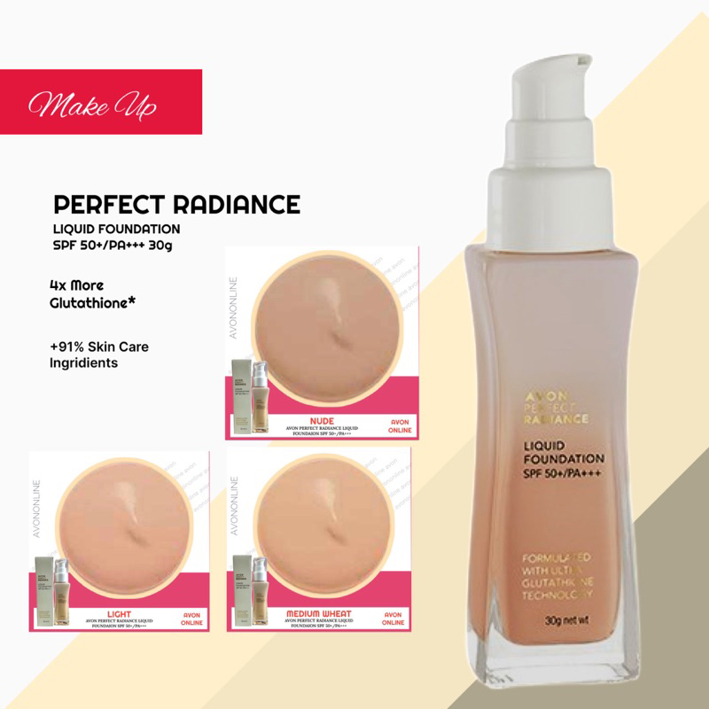 Avon Perfect Radiance Liquid Foundation SPF 50+/P+++ 30g | Shopee Philippines