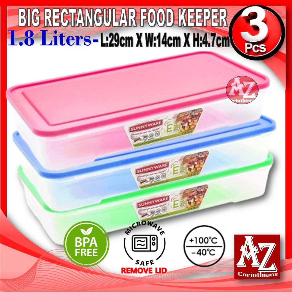 Food Keeper Rectangular-1.8 Liters, Food Storage | Shopee Philippines