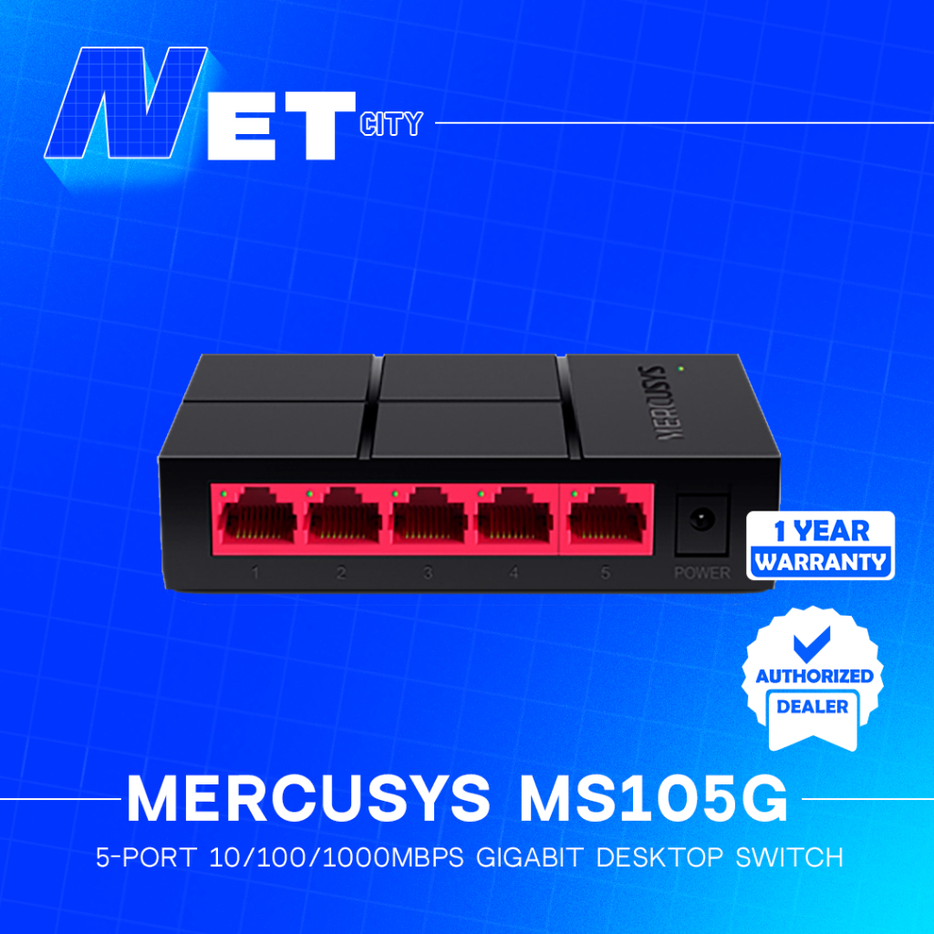 Mercusys MS105G 5-Port 10/100/1000 Mbps Gigabit Desktop Switch | Shopee ...