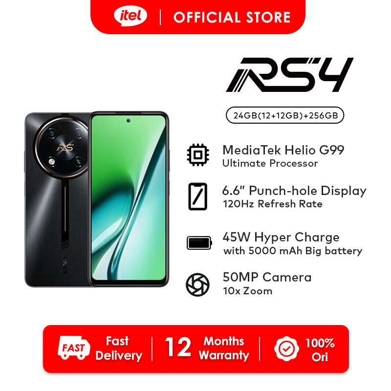 [New] itel RS4 RAM 24GB (12GB+12GB)+ROM 256GB | Helio G99 | 45W 5000mAh ...