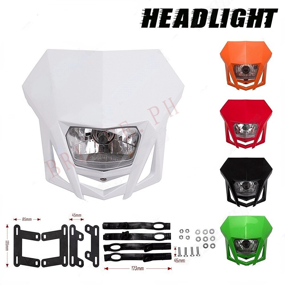 Dirt Bike Supermoto Universal Headlight Kit Motorcycle Head Lamp S2 12V ...