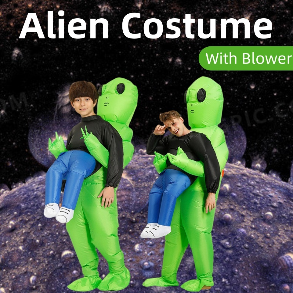 Alien Inflatable Costume green alien costumes for Kids Adult Funny Suit ...
