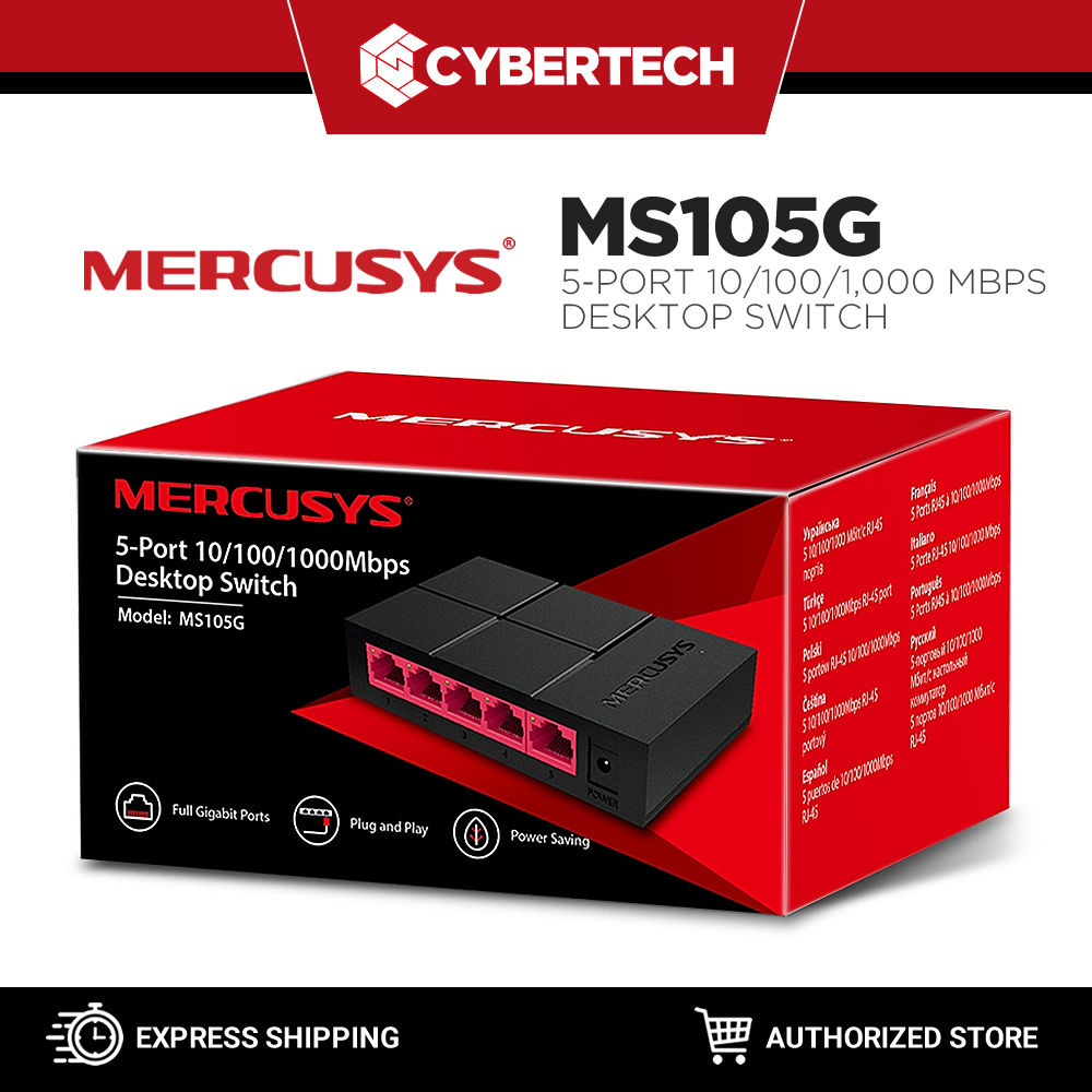 Mercusys MS105G 5-Port 10/100/1,000 Mbps Desktop Switch | Shopee ...