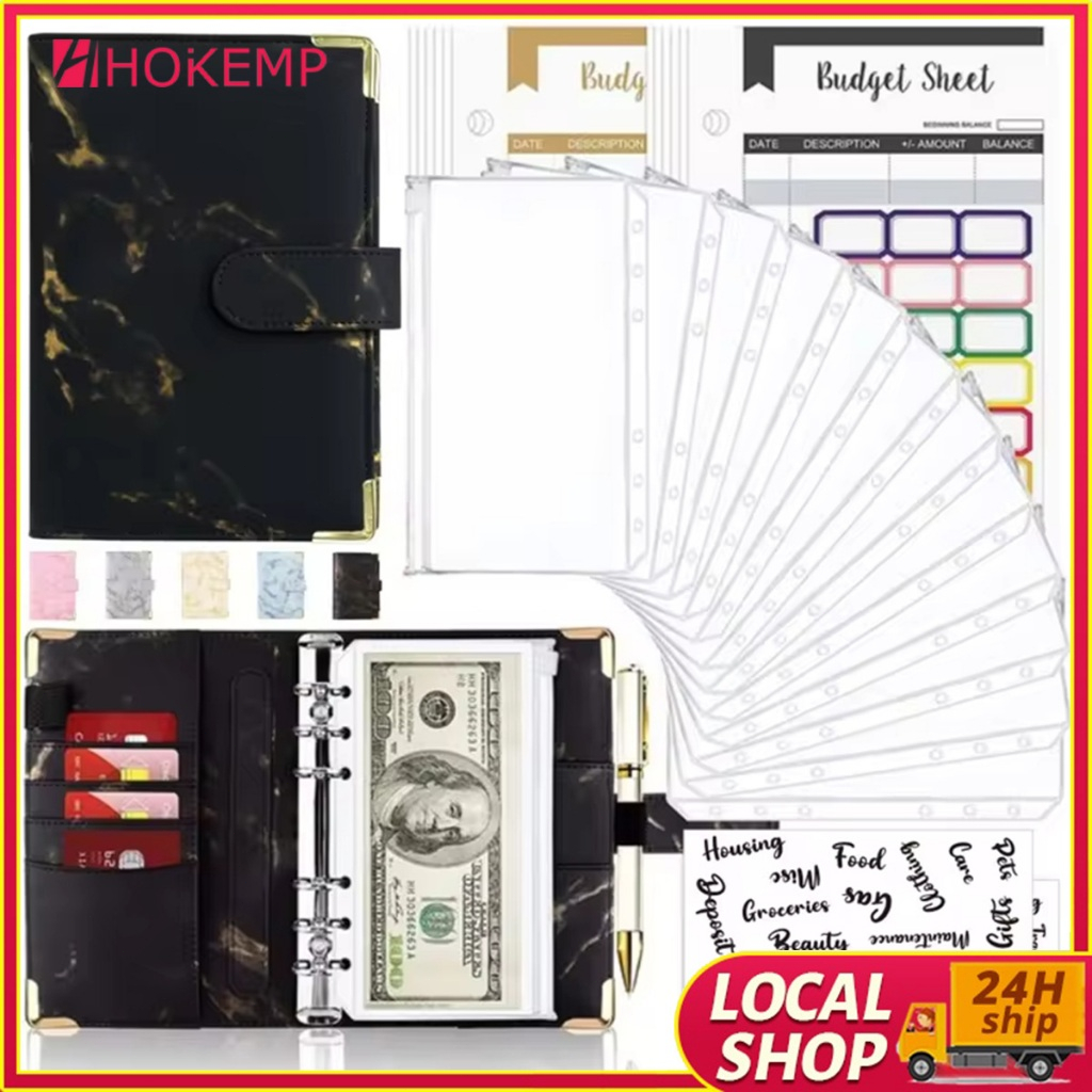Zippered A6 Money Organizer Budget Planner Binder Cover with Savings ...