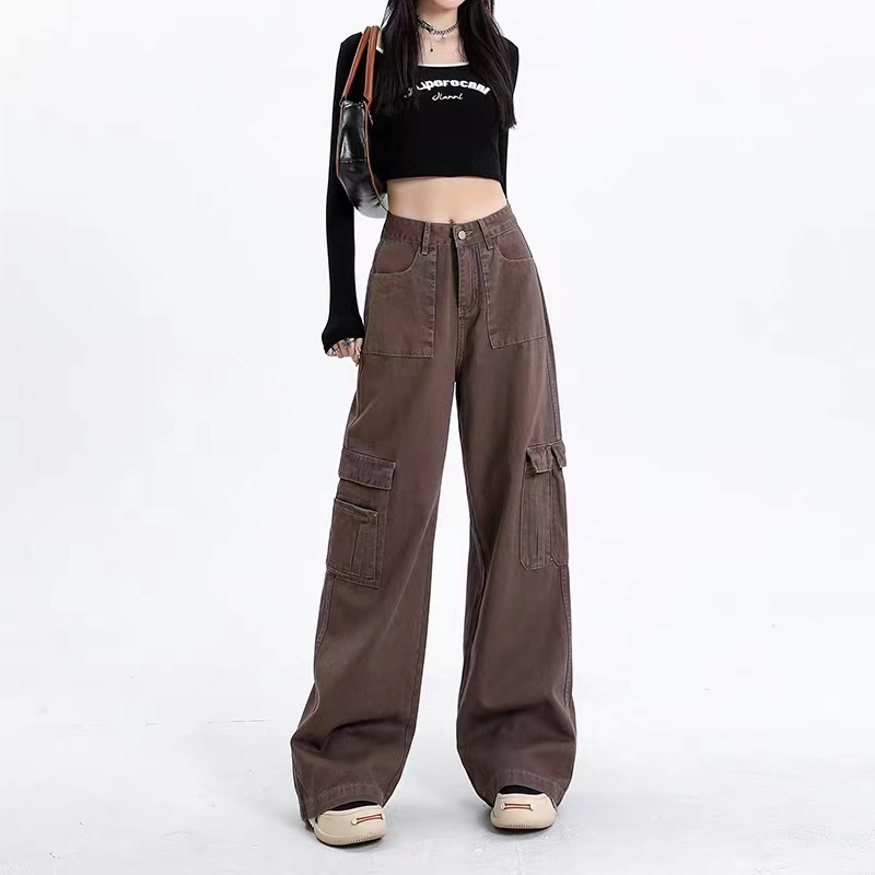 High Waist 6 Pockets Cargo Baggy Pants For Women High street casual ...