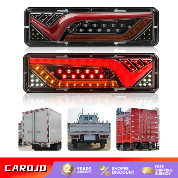 2Pcs/set 12V/24V LED Truck Brake Light Stop Turn Rear Tail Signal Lamp ...