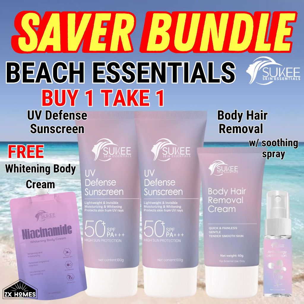 KKJJ [SAVER BUNDLE] BUY 1 TAKE 1 SUKEE SUNSCREEN, 1 HAIR REMOVAL SET ...