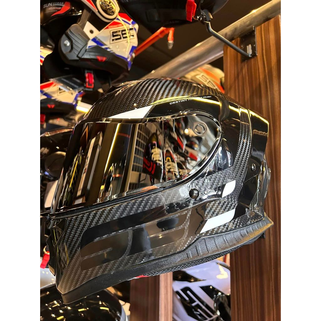 Sec Glossy Destiny Carbon Fullface Helmet | Shopee Philippines