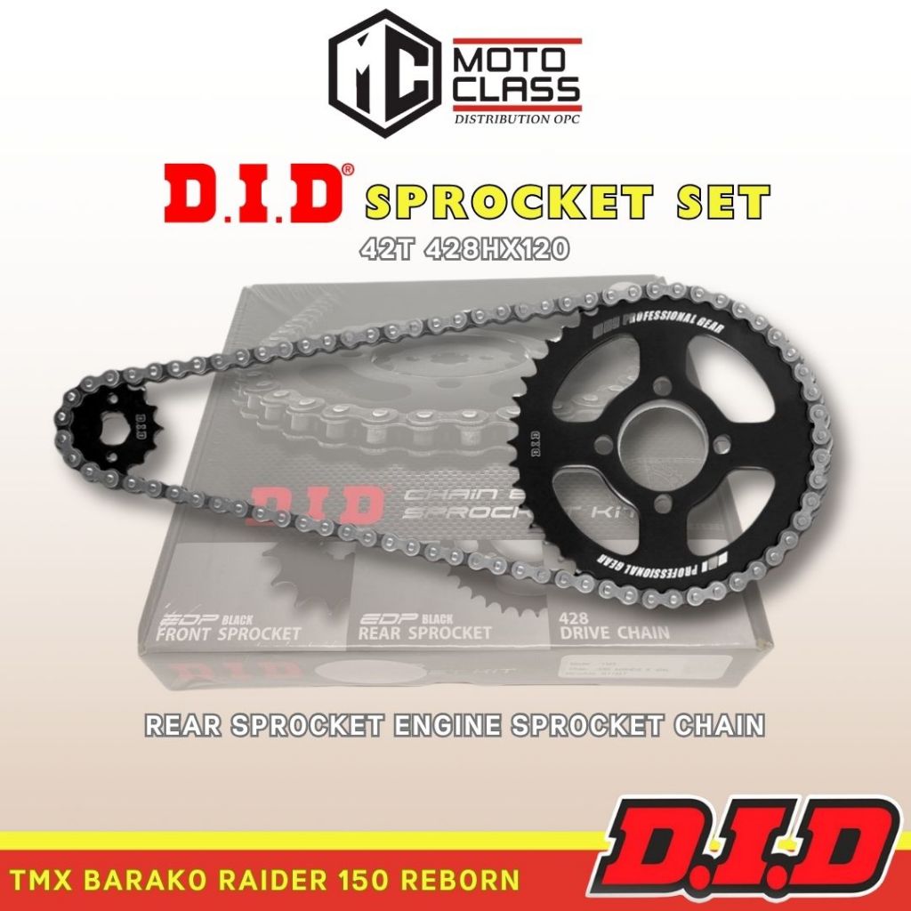 DID CHAINSET TMX BARAKO RAIDER 150 REBORN 42x428x120L | Shopee Philippines