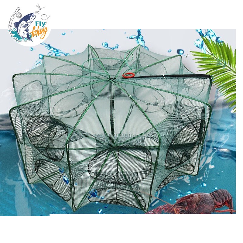Porous Fish Cage Shrimp Cage Crab Net Foldable Automatic Fishing Device ...