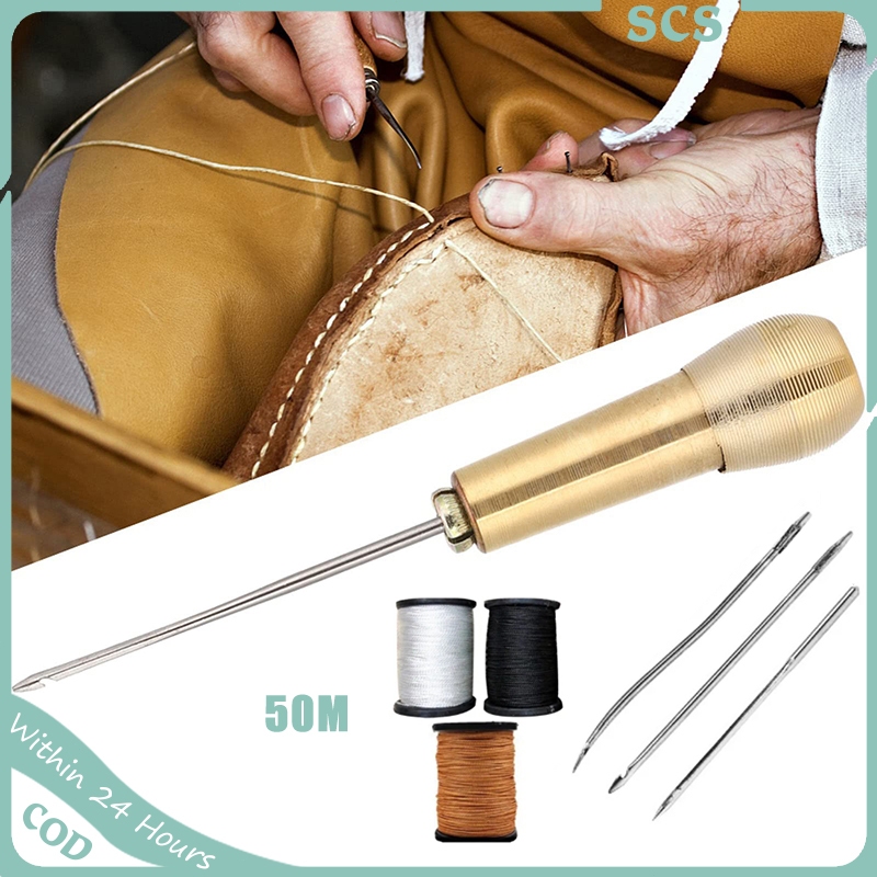 Leather Craft Kit Leather Sewing Awl Needle with Copper Handle 3 Color ...