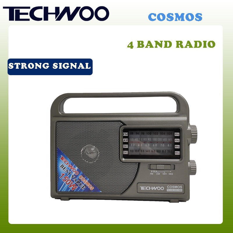 TECHWOO PORTABLE 4 BAND RADIO COSMOS AC/DC/AM/FM/SW1/SW2 COSMOS ...