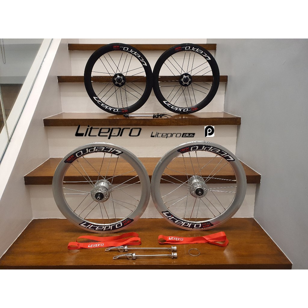 LITEPRO PLUS Aero G3 16" 349 Deep Dish Bicycle Wheelset 21h 100/135 ...