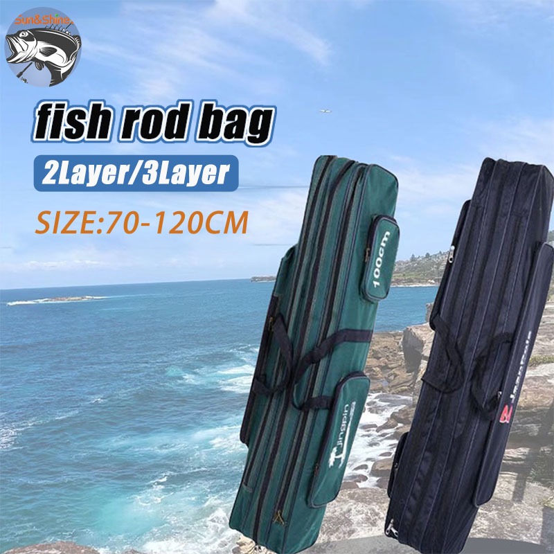 Fishing Rod Bag 70-120CM Canvas Rod Bag Waterproof Fishing Bag Handheld ...