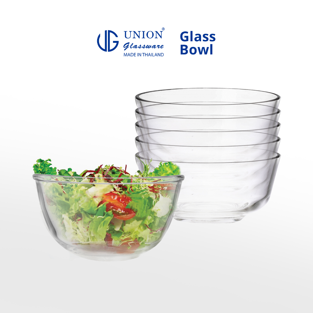UNION GLASS Thailand Premium Clear Glass Bowl 325ml | 4.5oz 4.5 inches ...