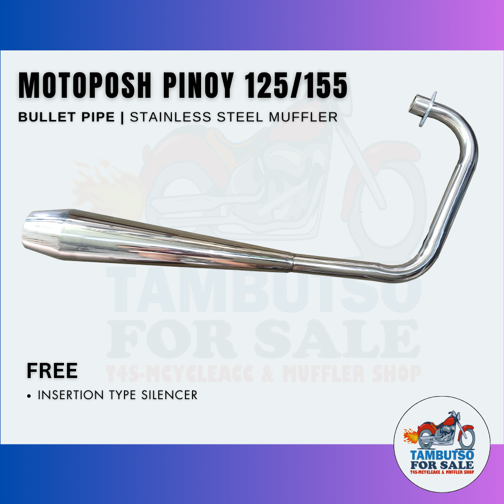 Motoposh Pinoy 125/155 Motorcycle Exhaust Muffler Bullet type | Shopee ...
