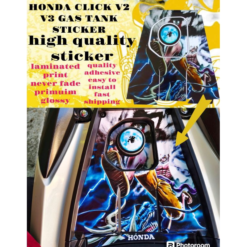 HONDA CLICK V2 V3 GAS TANK STICKER WITH 8PC FREEBIES/ OPEN FOR ...
