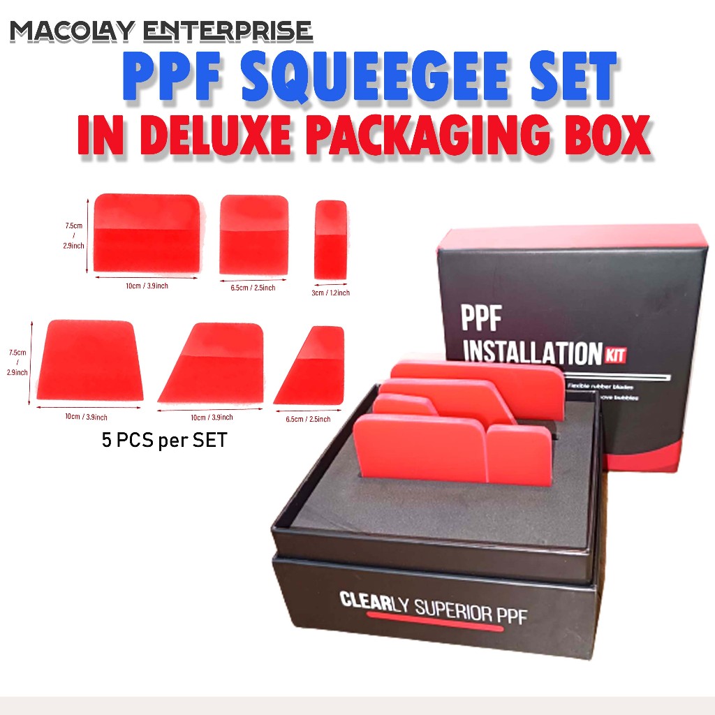 WR-86 Red Rubber Squeegee set in Deluxe Box for PPF Wrapping Tint ...