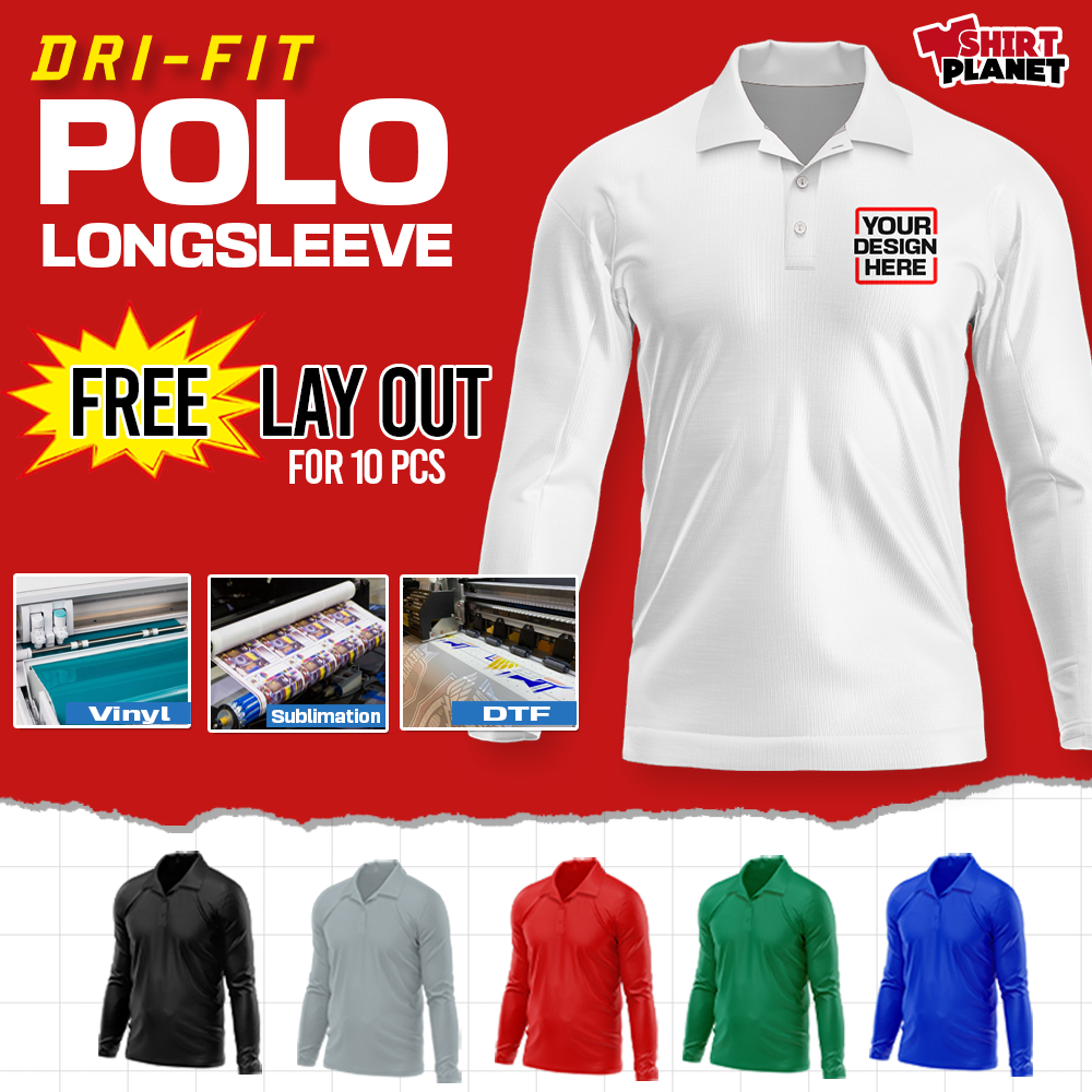 Shirt planet Customized Drifit Polo Long sleeve with Collar High ...