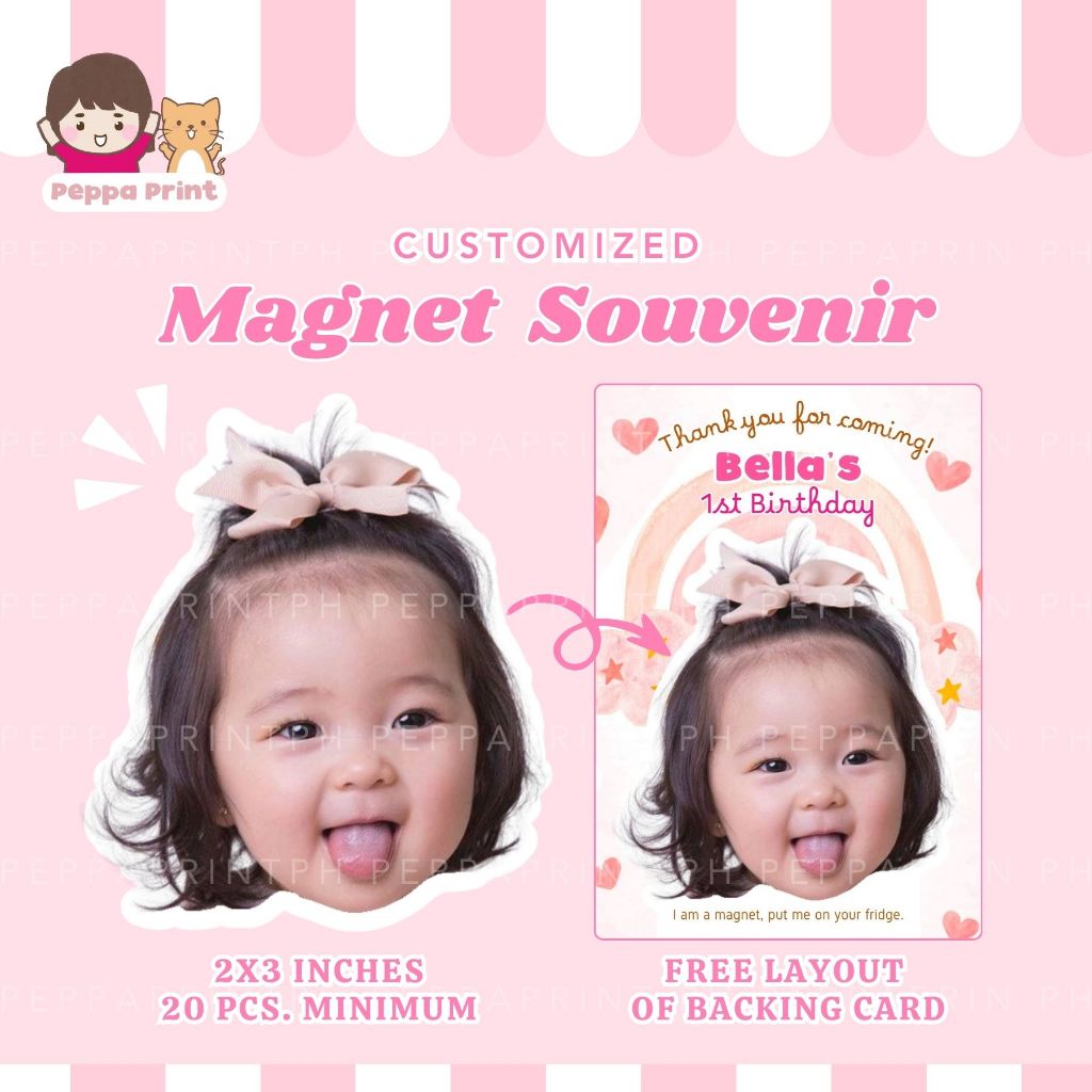 Ref Magnet Face Bubble Souvenir Baptism Birthday Christening Party ...