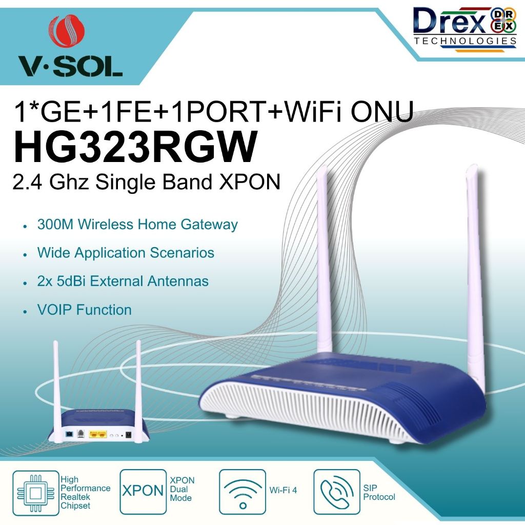 VSOL G/EPON ONU HG323RGW 300M Wireless Home Gateway | Shopee Philippines
