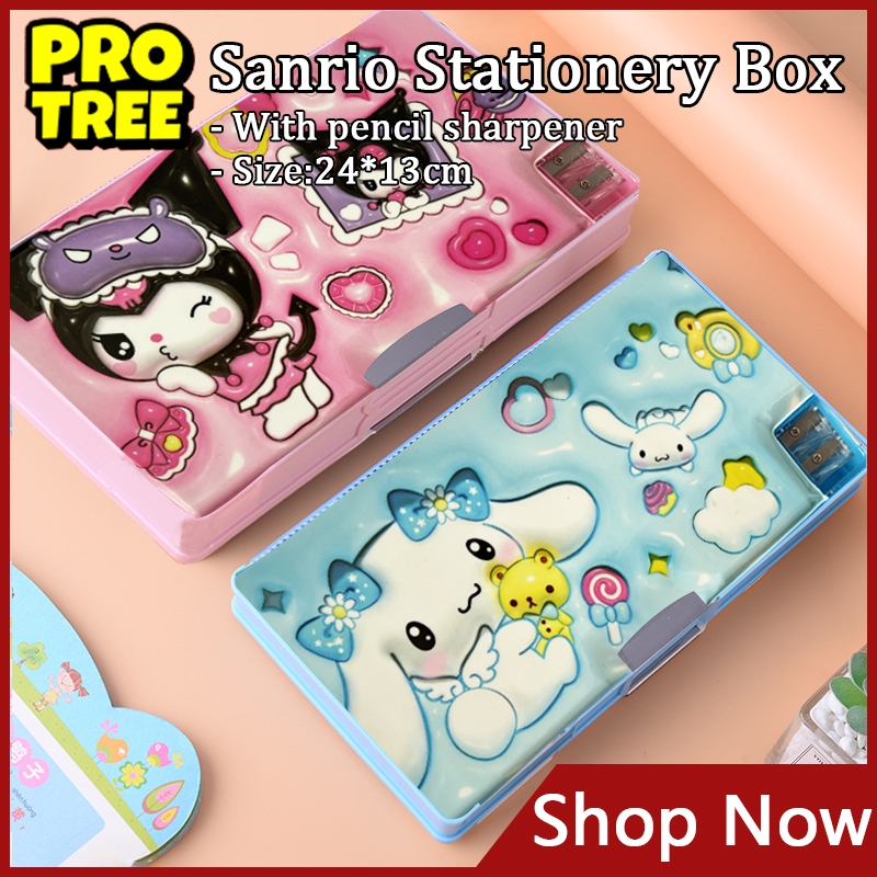 Sanrio Double Sided Opening Magnetic Pencil Case with sharpener Kuromi ...